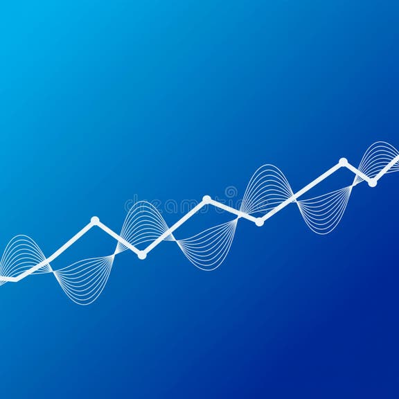 White Geometric Waveforms Intersect with a Zigzag Line on a Gradient ...