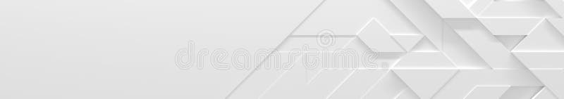 White Geometric Website Header with Copy Space (3D Illustration Stock ...