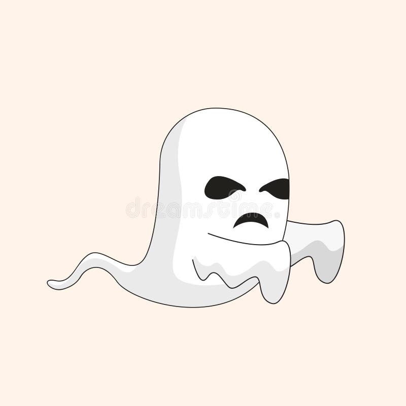White Ghost Cartoon Character, Funny Ghost, Scary, Flying Stock Vector ...