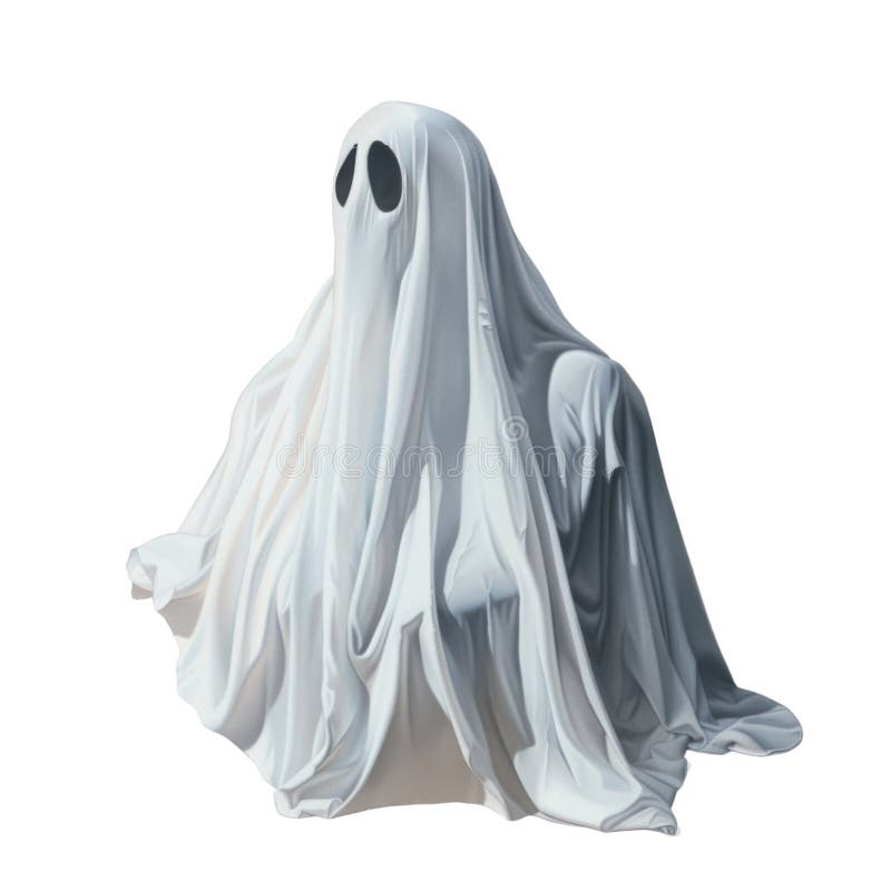 White Ghost Figure Dressed in a Sheet Stock Illustration - Illustration ...