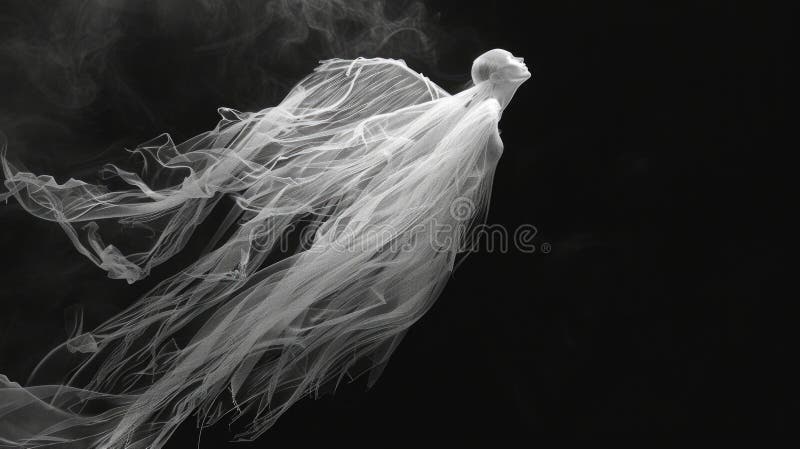 White Ghost Floating in Air Stock Photo - Image of floating, halloween ...