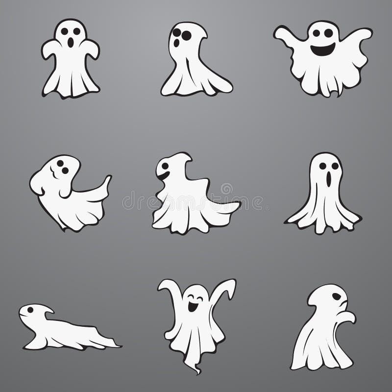 White Ghost stock vector. Illustration of psychic, demon - 60286343