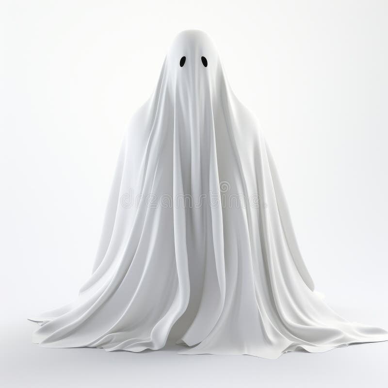 Whimsical White Ghost: a Playful and Distinctive Artwork Stock ...