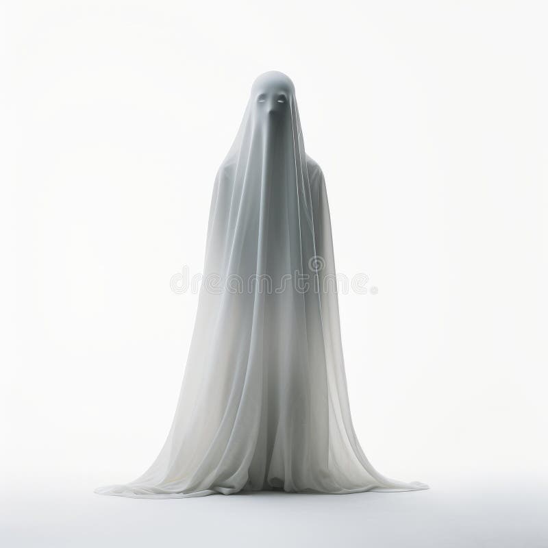 Minimalist White Ghost Model on Isolated Background in Haunting ...