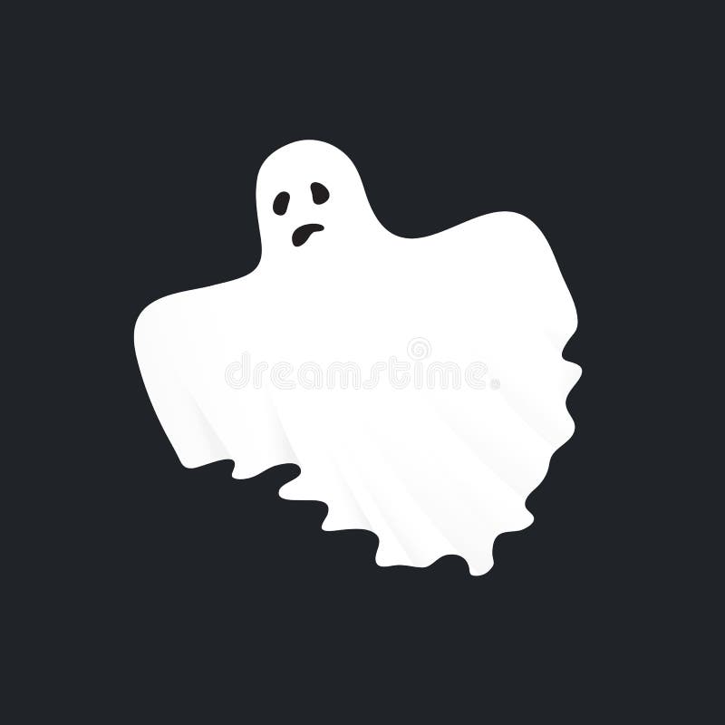 White Ghost, Phantom Silhouette Isolated On Black Background Stock ...