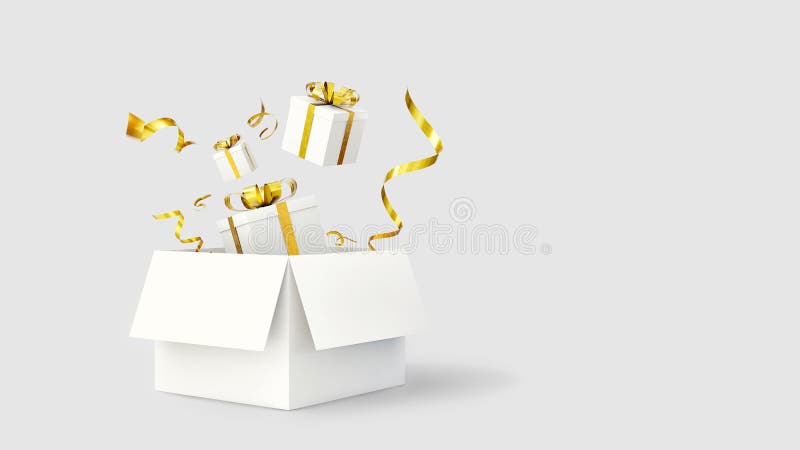 The Big Sale with Gift Box Opening Vector Poster. Stock Vector ...
