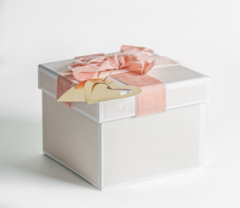 Gift Box with Pink Ribbon on Floral Background with Pink and White ...