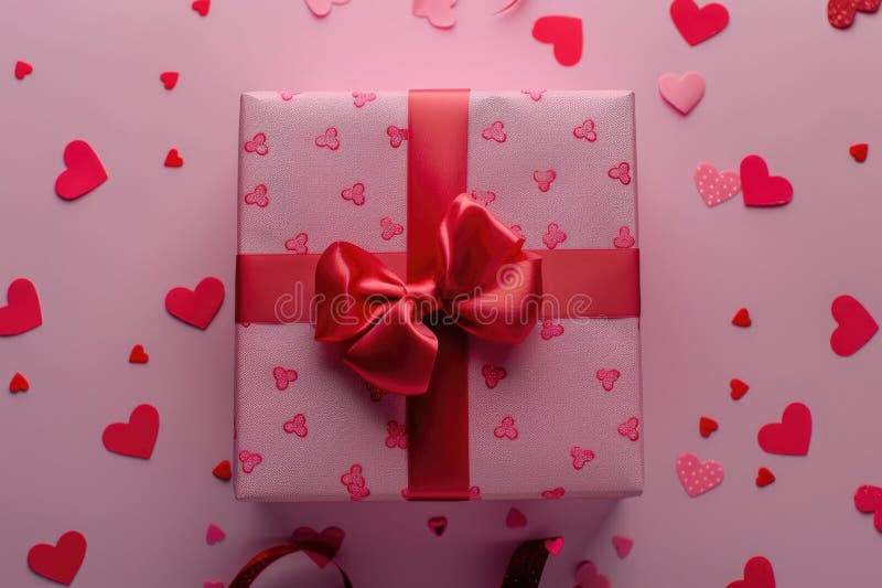 A White Gift Box with a Red Ribbon and Bow, Perfect for Any Occasion ...