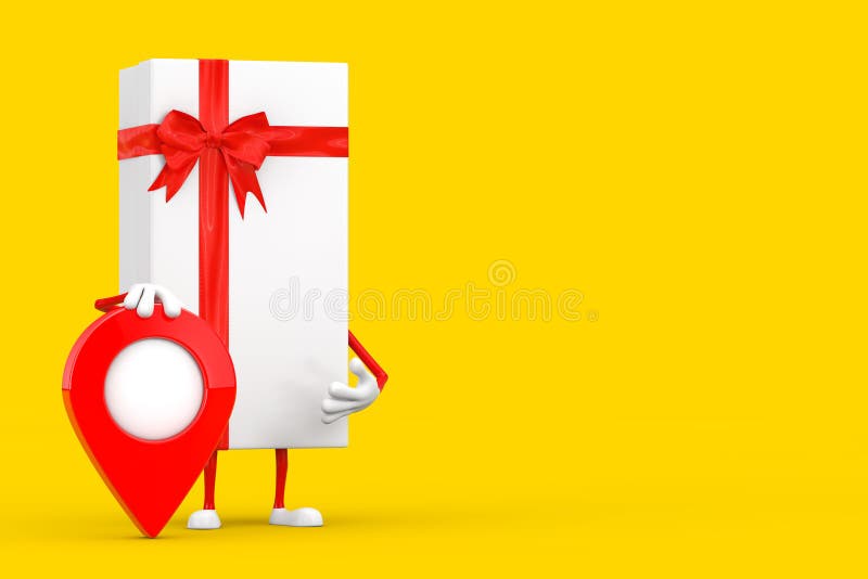 With Gift Map Pointer Navigation Pin Mascot Cartoon Stock Vector ...