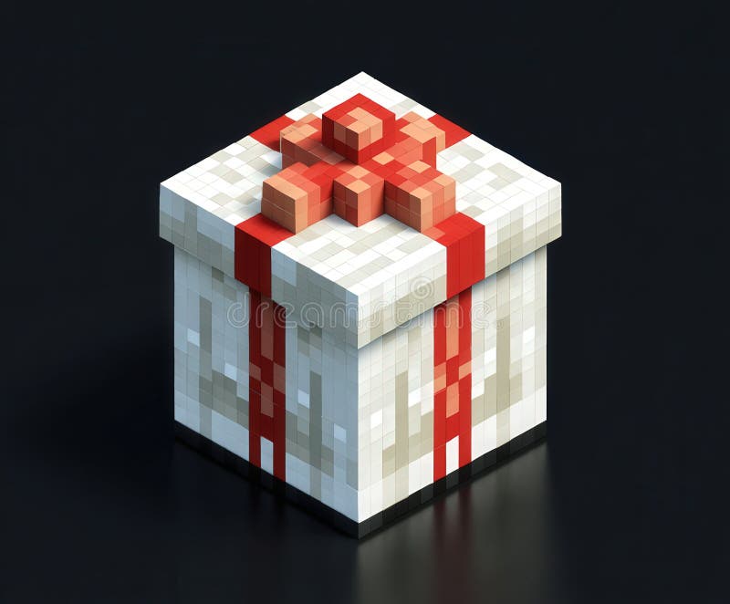 A White Gift Box Sing Top View in the Style Stock Illustration ...