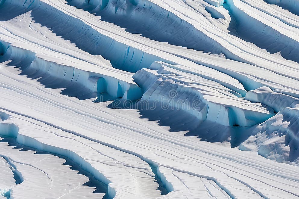White Glacier Texture with Soft Ridges Under Bright Sunlight Stock Illustration - Illustration ...