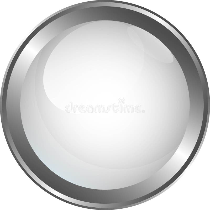 White Glass Button with a Led and Silver Ring Stock Vector ...