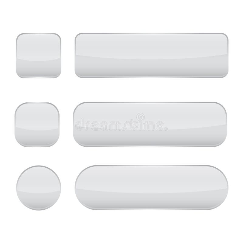 White Glass Buttons. Web 3d Shiny Icons Set Stock Vector - Illustration ... White Glass Buttons. Web 3d Shiny Icons Set Stock Vector - Illustration ...