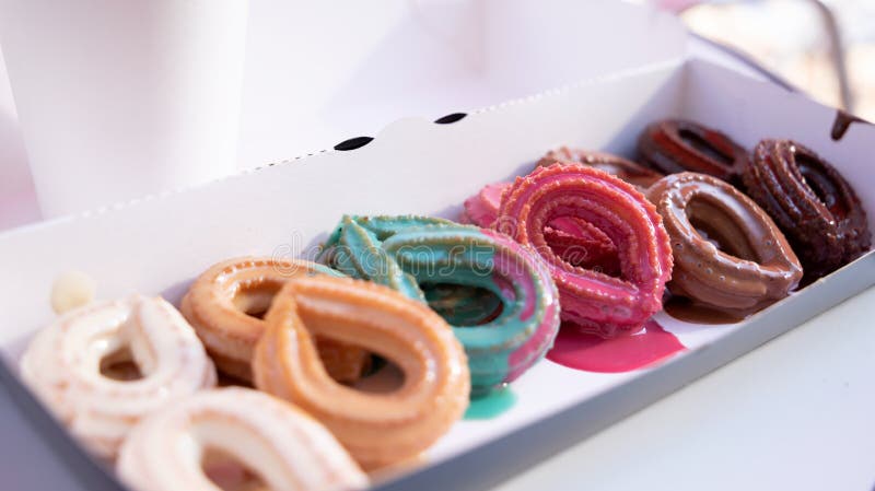 White Glass and Chocolate with Churros Stock Image - Image of delicious ...