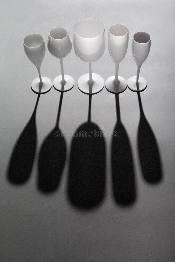 White Glasses and Their Shadow Stock Image - Image of material, high ...