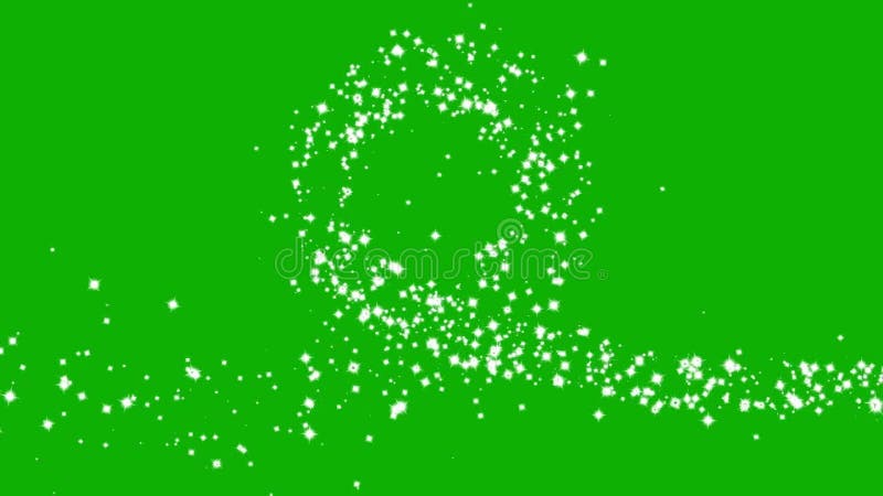 White Glitter Sparkles in Curve Path with Green Screen Background Stock ...