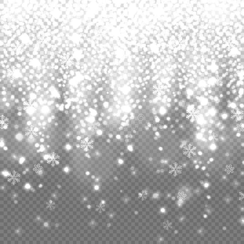 White Glitter Sparkling Particles on Transparent Background. Vector ...