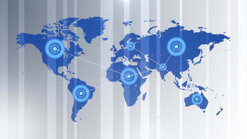 Digital World Map News Studio Stock Video - Video of animation ...