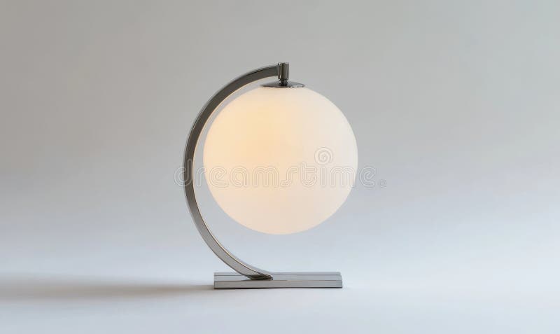 A White Globe Sits on a Silver Base Stock Illustration - Illustration ...