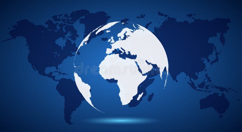 White Globe on World Map - Vector Stock Vector - Illustration of asia ...