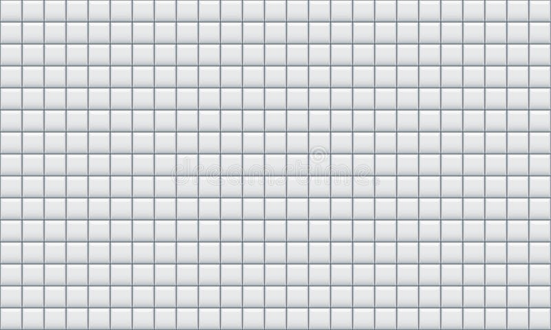 White Glossy Ceramic Square Tiles Pattern Horizontal Background. Home Interior, Bathroom and ...