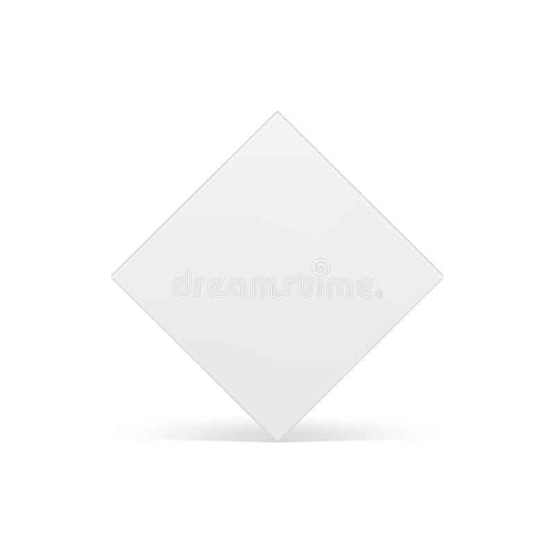 White Glossy Rhombus Geometric Vertical Platform Basic Foundation 3d ...