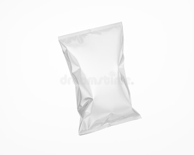 White Glossy Snack Package Mockup Stock Illustration - Illustration of ...