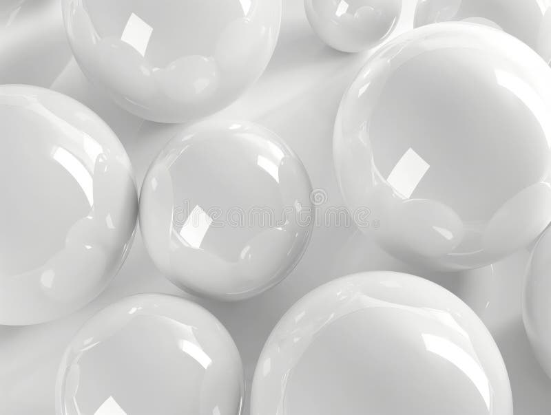 White Glossy Spheres Background Stock Image - Image of geometric ...