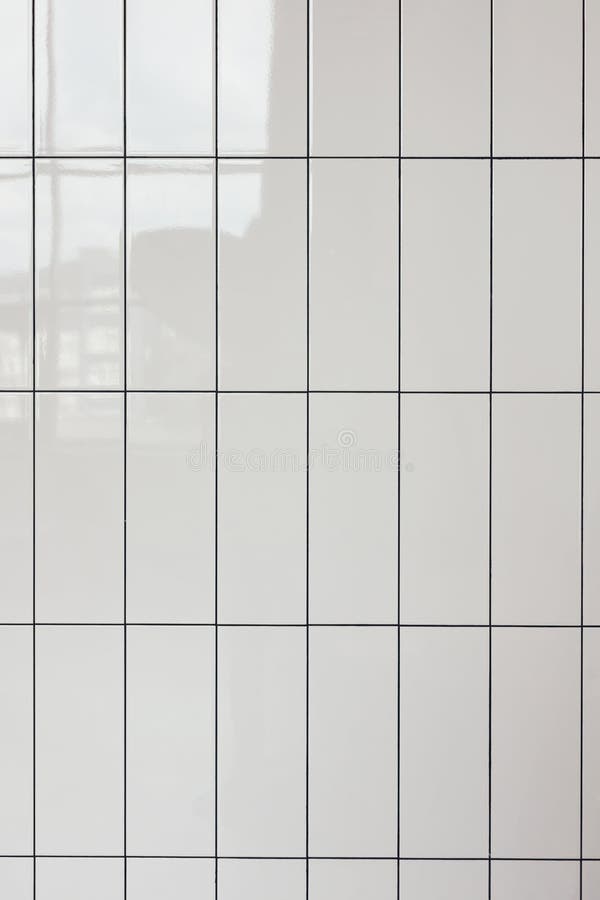 White Glossy Vertical Ceramic Rectangle Tiles Seamless Pattern Texture ...
