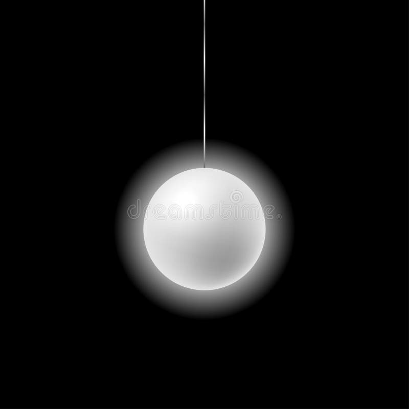 White Glowing Ball Hanging on a Thread Stock Illustration ...