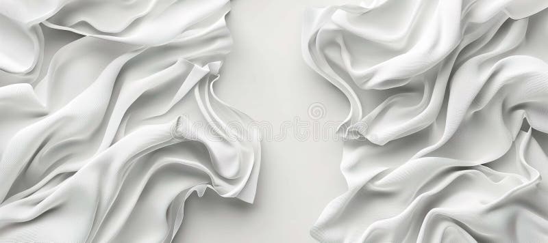White Glowing Cloth Wave Background, Fabric Stock Illustration ...