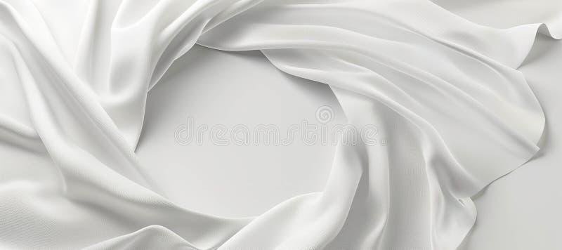 White Glowing Cloth Wave Background, Fabric Stock Illustration ...