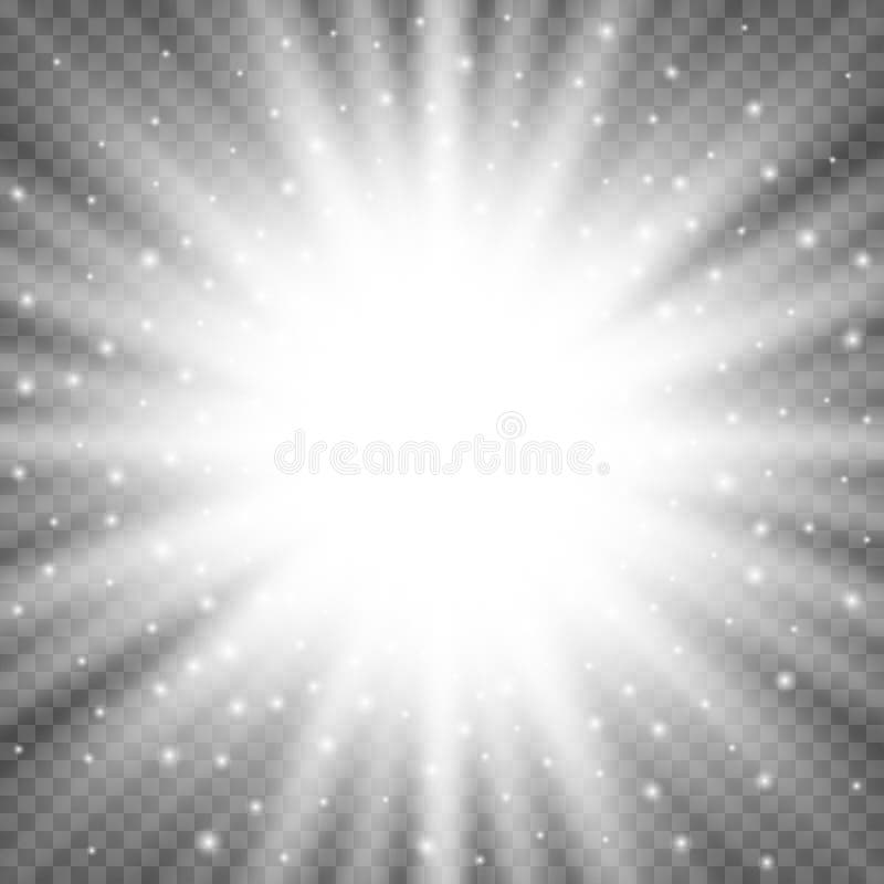White Glowing Light Burst Explosion on Transparent Background. Bright ...