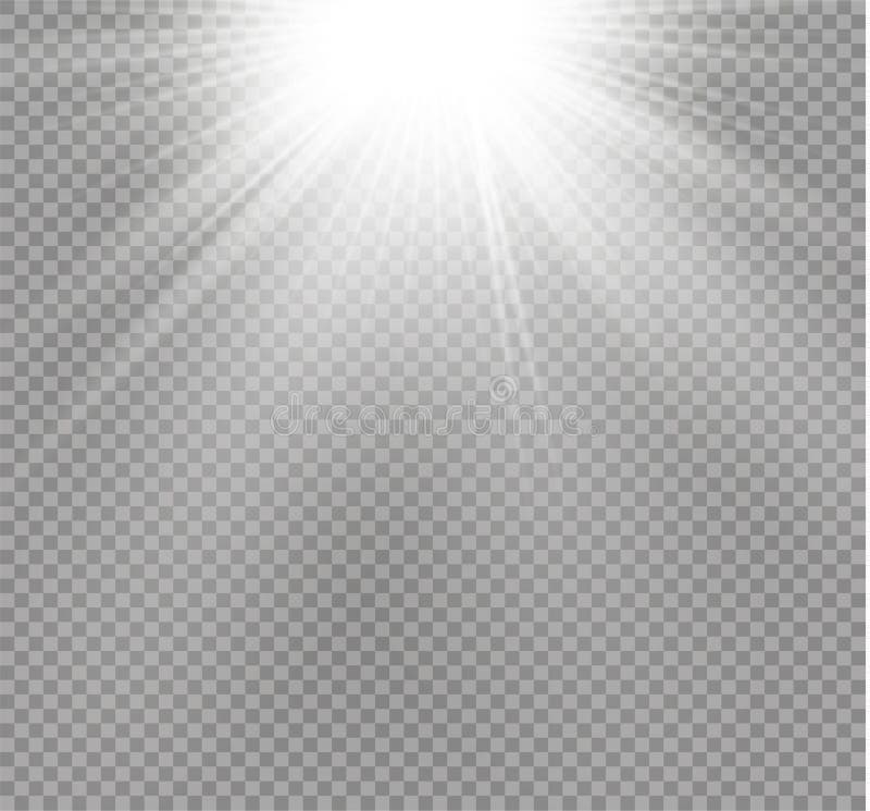 White Glowing Light Burst Explosion on Transparent Background. Vector ...