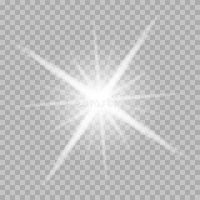 White Glowing Light Burst Explosion with Transparent. Cool Effect ...