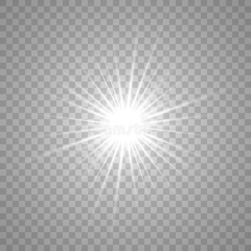 White Glowing Light Burst Explosion with Transparent. Cool Effect ...