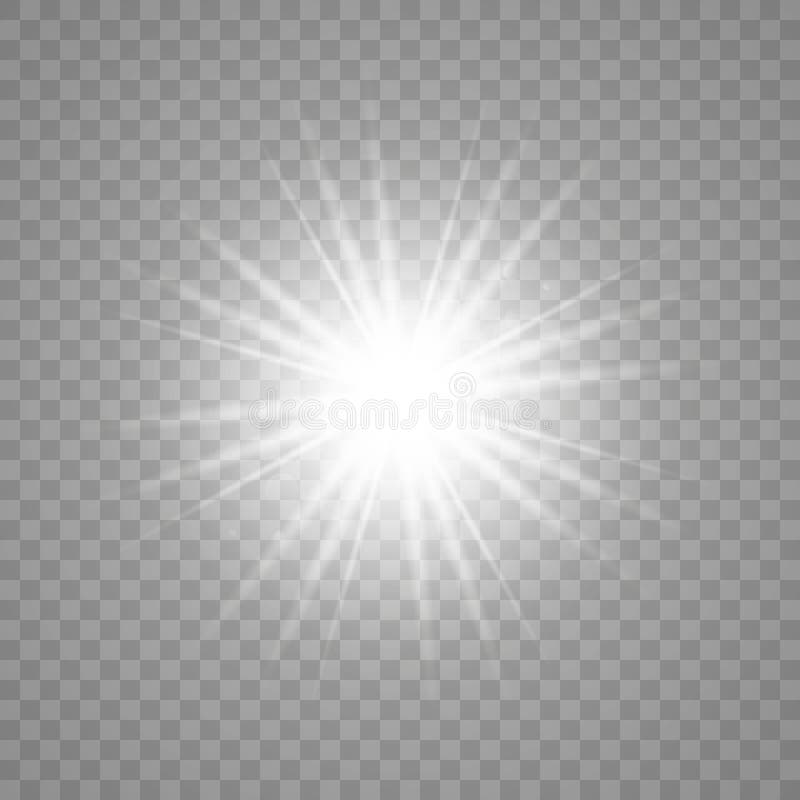 White Glowing Light Burst Explosion with Transparent. Cool Effect ...