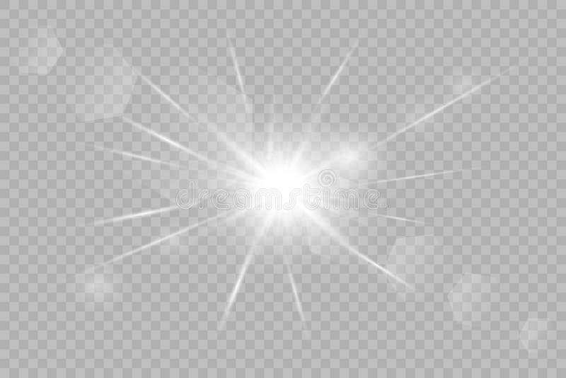 White Glowing Light Burst Explosion with Transparent. Cool Effect ...