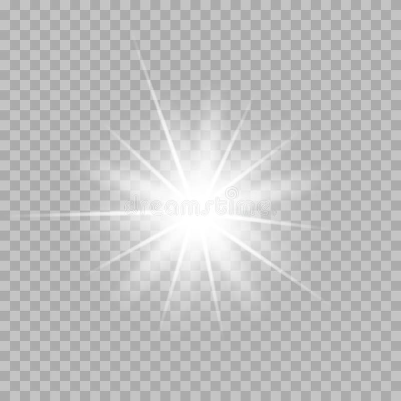 White Glowing Light Burst Explosion with Transparent. Cool Effect ...