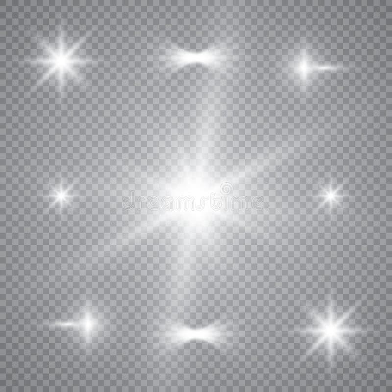 White Glowing Light Burst Explosion with Transparent. Vector ...