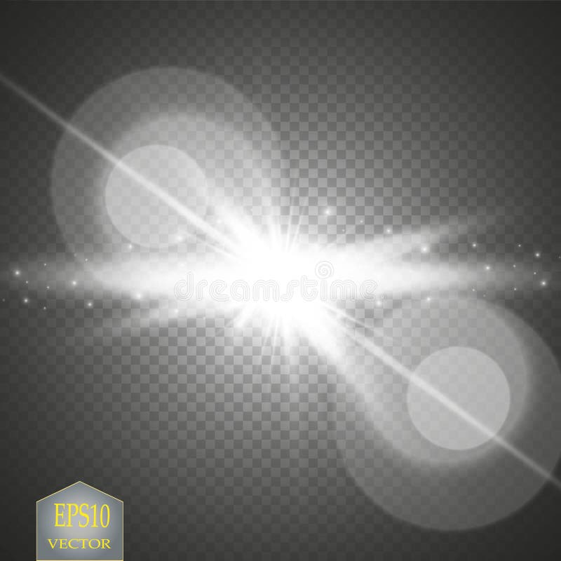 White Glowing Light Burst Explosion on Transparent Background. Vector ...