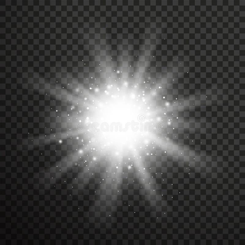 White Glowing Light Burst on Transparent Background. Stock Vector ...
