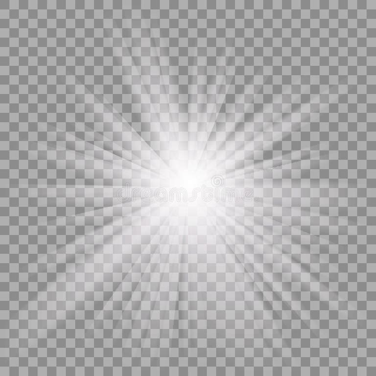 White Glowing Light Burst on Transparent Background. Stock Vector ...