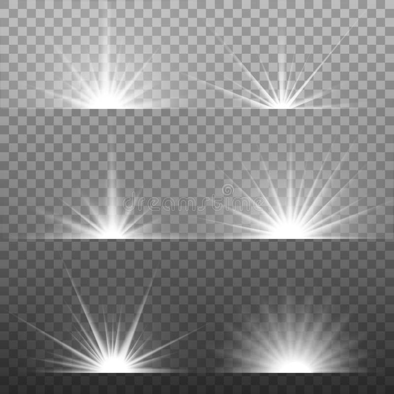 White Glowing Light Burst on Transparent Background. Stock Vector ...