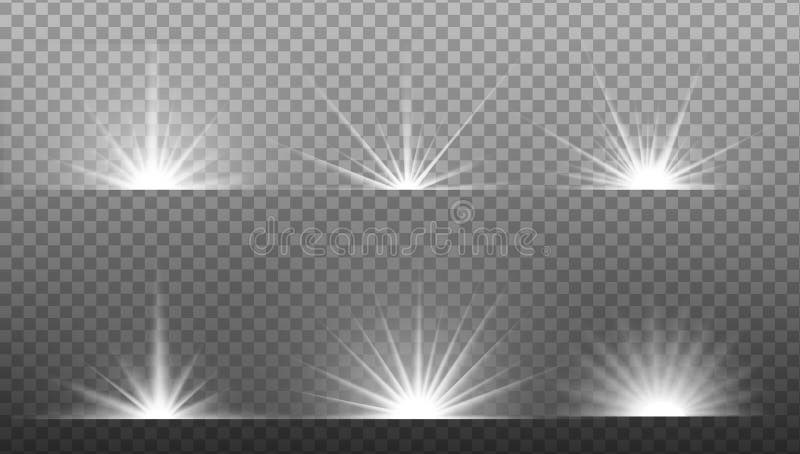 White Glowing Light Burst on Transparent Background. Stock Vector ...