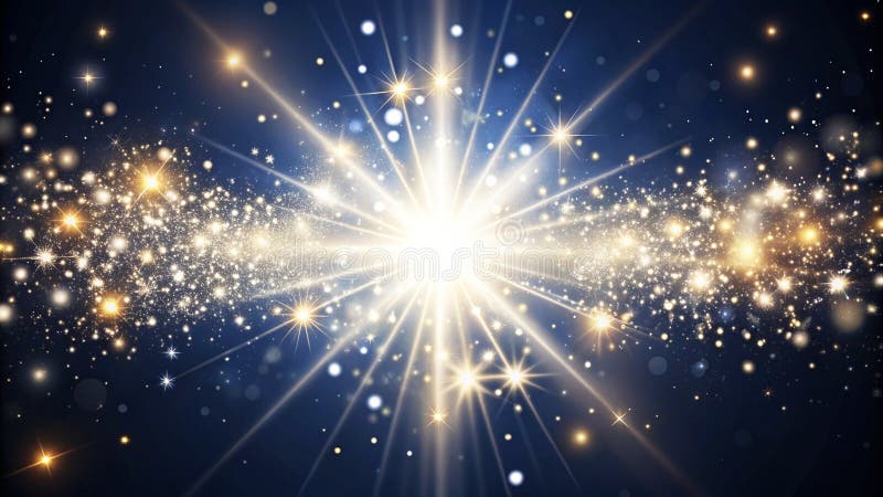 White Glowing Light Effect with Many Glitter Particles Generative AI ...