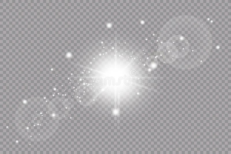 White Glowing Light Explodes on a Transparent Background. with Ray. Transparent Shining Sun ...