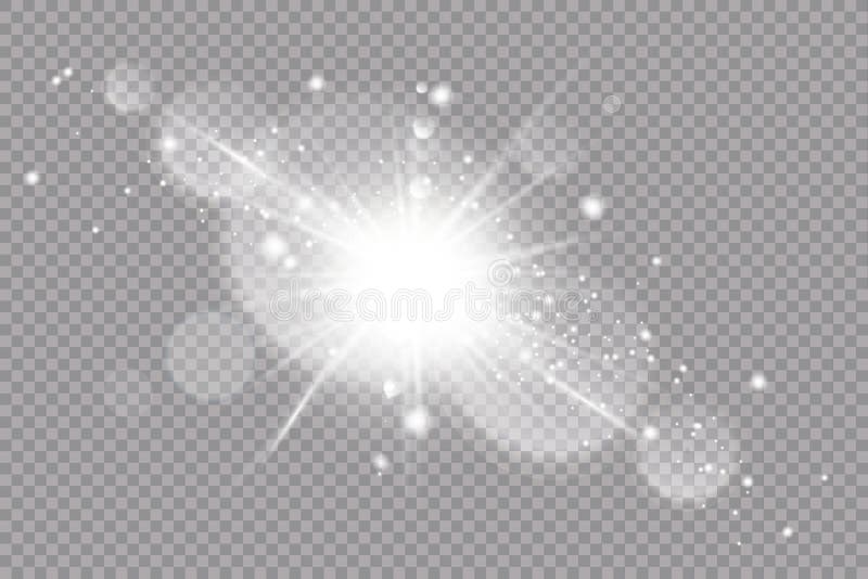 White Glowing Light Explodes on a Transparent Background. with Ray ...