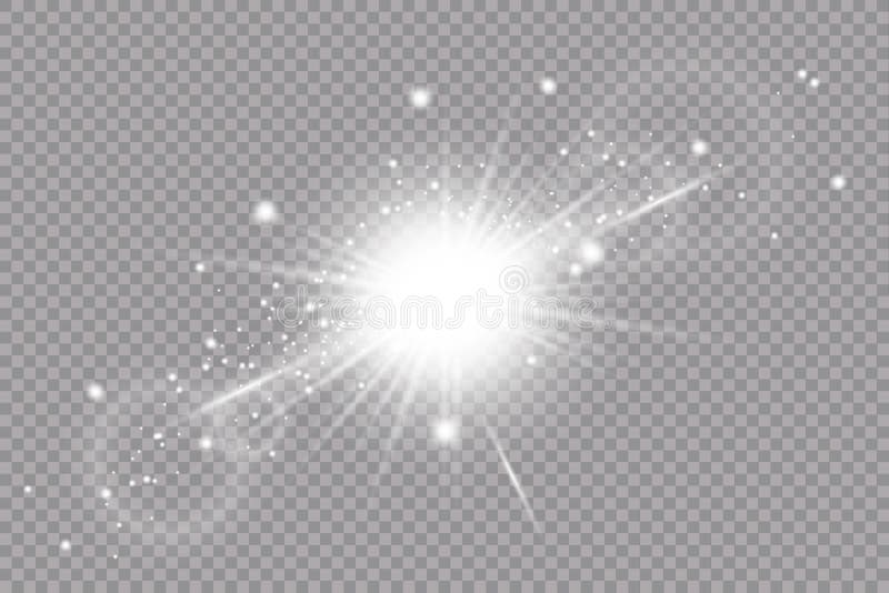 White Glowing Light Explodes on a Transparent Background. with Ray. Transparent Shining Sun ...