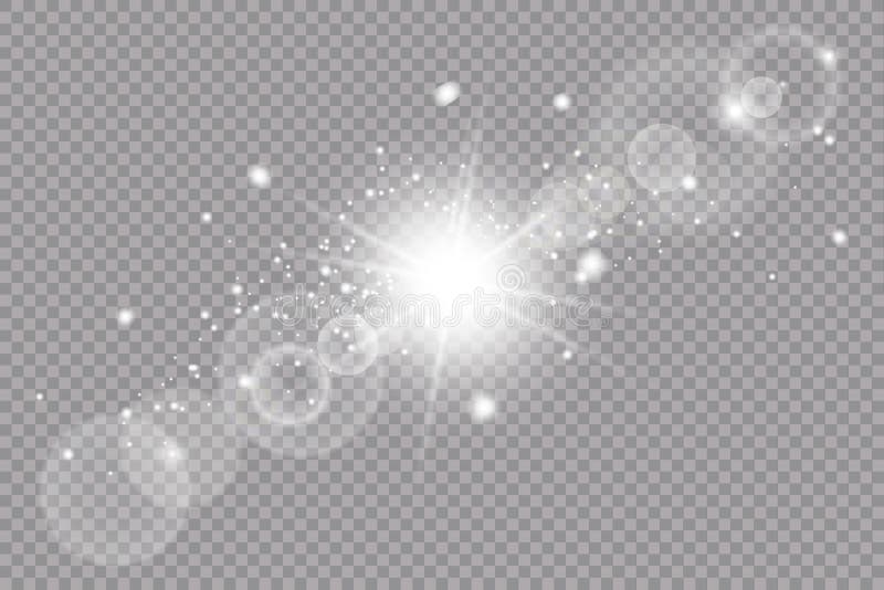 White Glowing Light Explodes on a Transparent Background. with Ray. Transparent Shining Sun ...